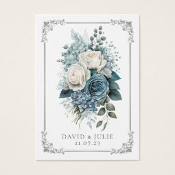 Blue Floral Catholic Wedding Prayer Card | Zazzle