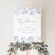Blue Floral Chinoiserie Bridal Shower Welcome Sign | Zazzle