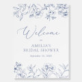 Blue Floral Chinoiserie Bridal Shower Welcome Sign | Zazzle