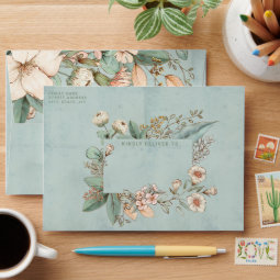Blue Floral Envelope | Zazzle