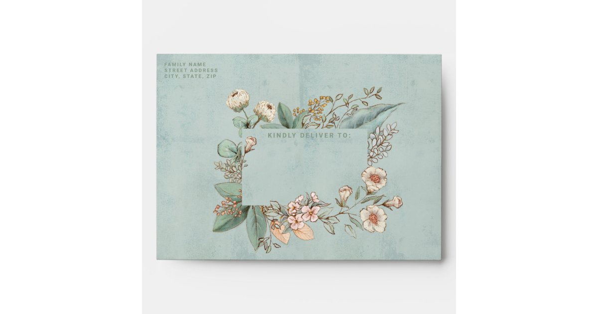 Blue Floral Envelope | Zazzle
