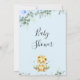 Blue Floral Eucalyptus Lion King Baby Shower Invitation | Zazzle