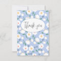 Blue Floral Flat Thank You Card | Zazzle