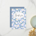 Blue Floral Flat Thank You Card | Zazzle