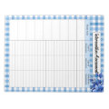 Blue Floral Gingham _ Intervention Assessment Notepad | Zazzle