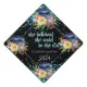Blue Floral Graduation Cap,Confetti Graduation Cap Topper | Zazzle