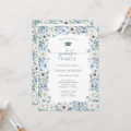 Blue Floral Graduation Invitation | Zazzle