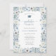 Blue Floral Graduation Invitation | Zazzle