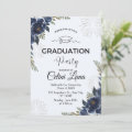 Blue Floral Graduation Party Invitation | Zazzle