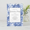 Blue Floral Graduation Party Invitation | Zazzle