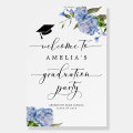 Blue Floral Graduation Party Welcome Sign | Zazzle