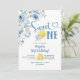 Blue Floral Lemon Sweet One First Birthday Invitation | Zazzle
