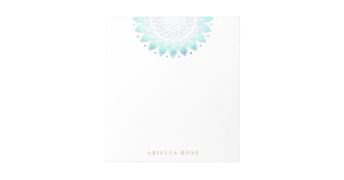 Blue Floral Lotus Notepad | Zazzle