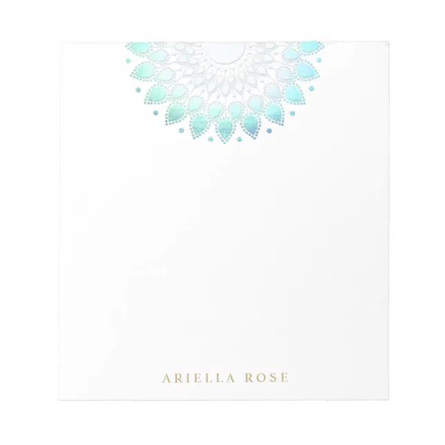 Blue Floral Lotus Notepad | Zazzle