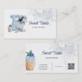 Blue Floral Mixer QR-Code Business Card | Zazzle