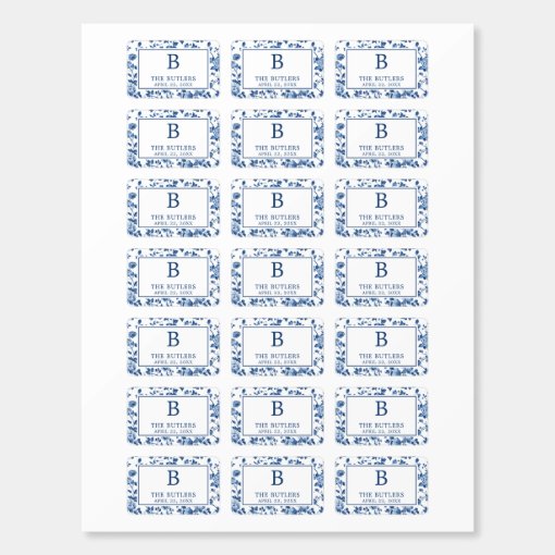 Blue Floral Patten Matchbox Wedding Favor Matchboxes | Zazzle