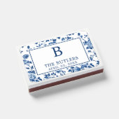 Blue Floral Patten Matchbox Wedding Favor Matchboxes | Zazzle
