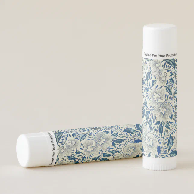 Blue Floral Pattern Antique Asian Design Lip Balm | Zazzle