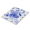 Blue Floral Pattern Ceramic Tile | Zazzle