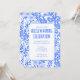 Blue Floral Pattern Custom HOUSEWARMING PARTY Invitation | Zazzle