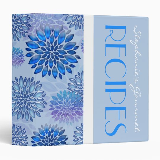 Blue Floral Recipe Binder | Zazzle.com