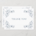 Blue Floral Wedding Thank You Card | Zazzle