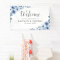 blue floral welcome wedding banner | Zazzle
