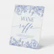 Blue Floral Wine Raffle Bridal Shower Game Sign | Zazzle