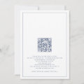 Blue Florals Border QR Wedding Evening Party Invitation | Zazzle