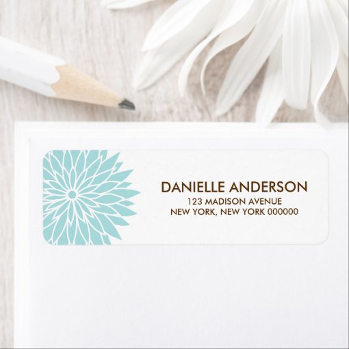 Blue Flower Address Return Labels | Zazzle