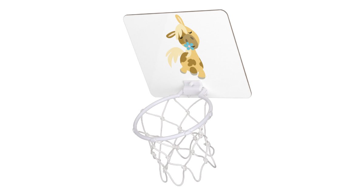Blue Flower and Cute Cartoon Pony Basketball Hoop | Zazzle