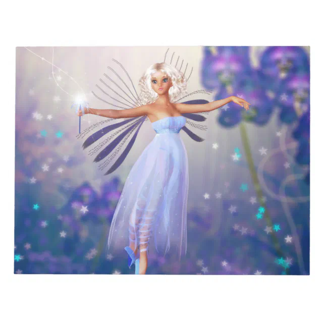 Blue Flower Fairy Notepad | Zazzle