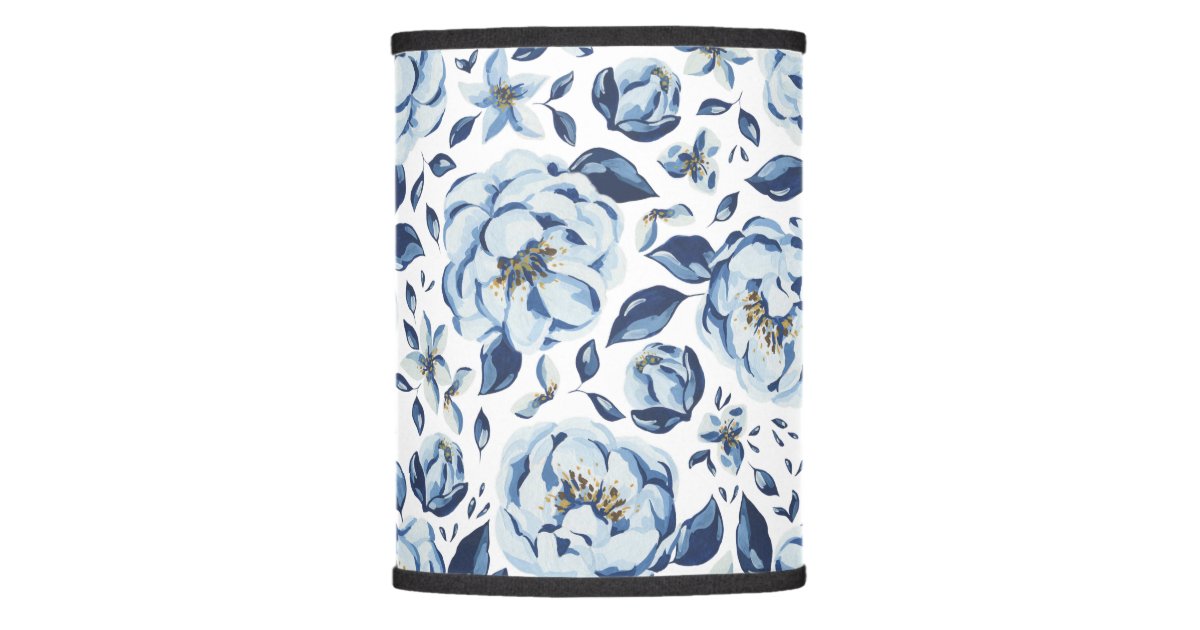 Blue flower painting lamp shade | Zazzle