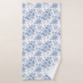 Blue Flower Pattern Bath Towel Set | Zazzle