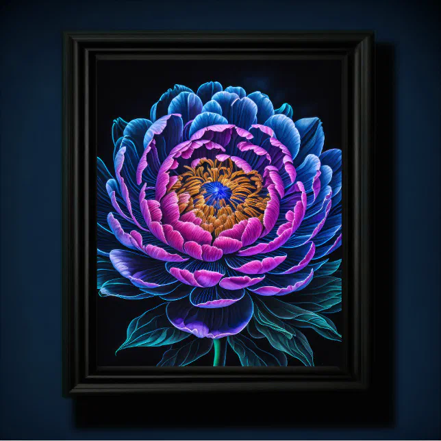 Blue Flower Pink Poster | Zazzle