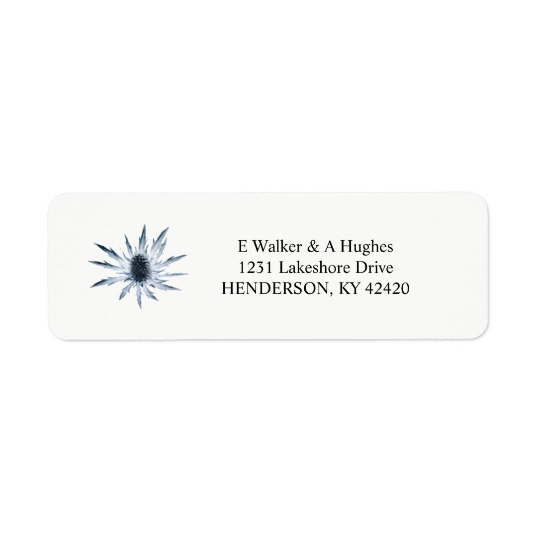 Blue flower simple elegant return address labels | Zazzle