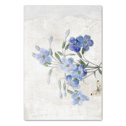 Blue Flower Vintage Butterfly Painted Decoupage Tissue Paper | Zazzle