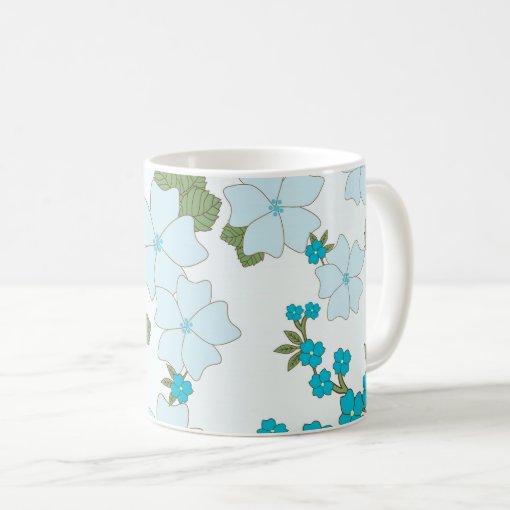 Blue Flowers, Floral Pattern, Pattern Of Flowers Coffee Mug | Zazzle