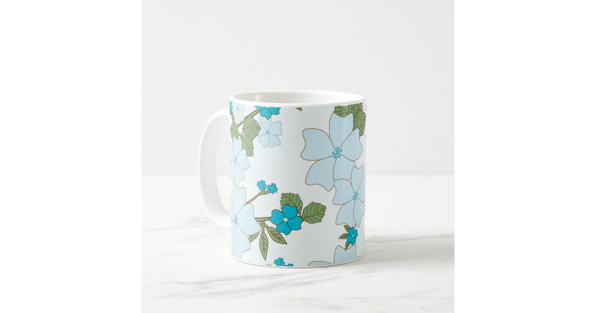 Blue Flowers, Floral Pattern, Pattern Of Flowers Coffee Mug | Zazzle