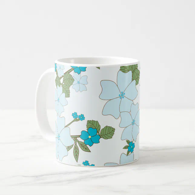 Blue Flowers, Floral Pattern, Pattern Of Flowers Coffee Mug | Zazzle