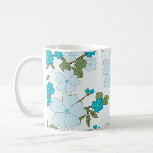 Blue Flowers, Floral Pattern, Pattern Of Flowers Coffee Mug | Zazzle