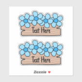 Blue Flowers Label | Zazzle