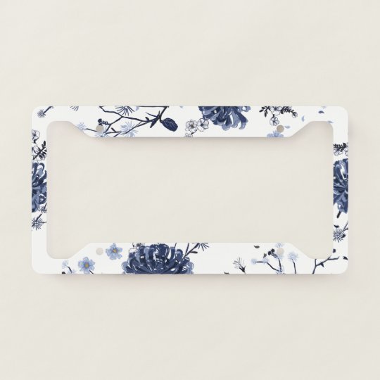 Blue flowers license plate frame | Zazzle.com