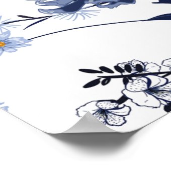 Blue flowers poster | Zazzle