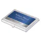 Blue Foil and Steel, Monogram Business Card Holder | Zazzle