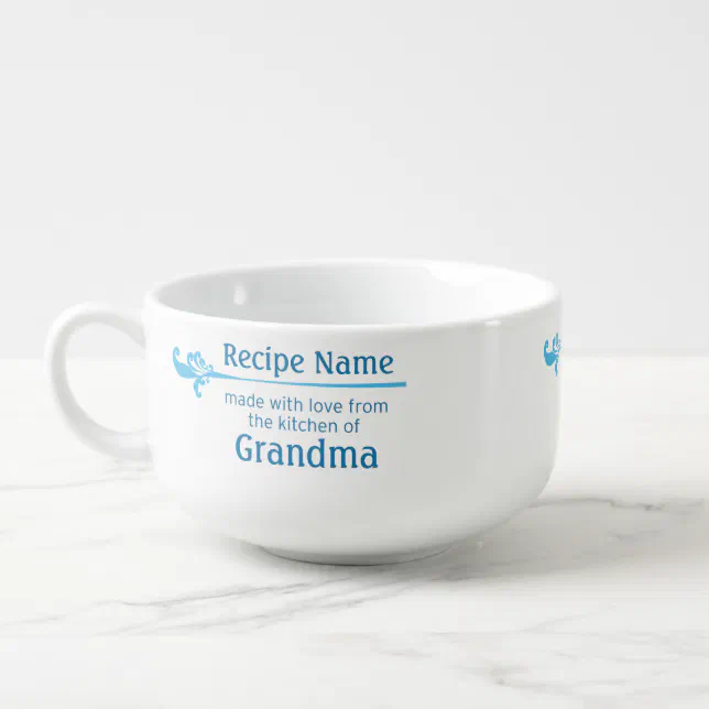 Blue Food Label Soup Mug | Zazzle