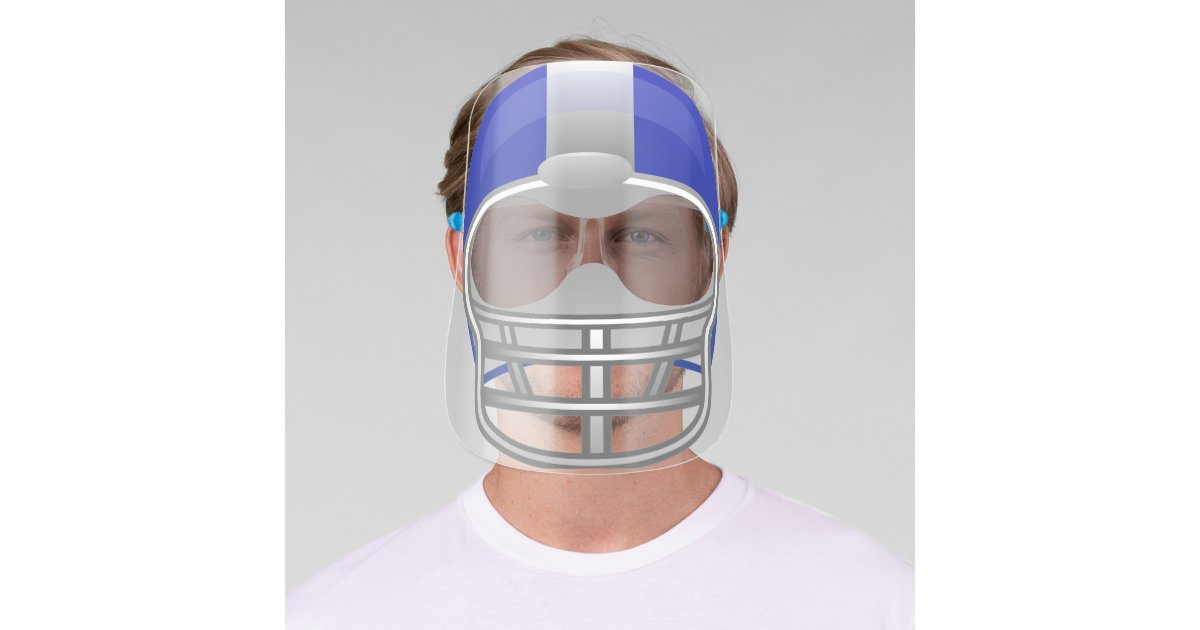 Blue Football Helmet Face Shield | Zazzle