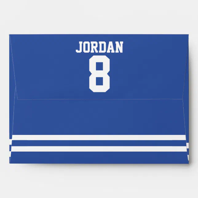 Blue Football Jersey - Sports Theme Birthday Party Envelope | Zazzle