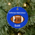Blue Football Number Ornament | Zazzle