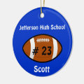 Blue Football Number Ornament | Zazzle
